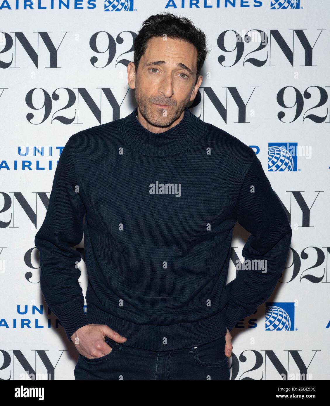 Actor Adrien Brody poses backstage before discussing the film "The ...