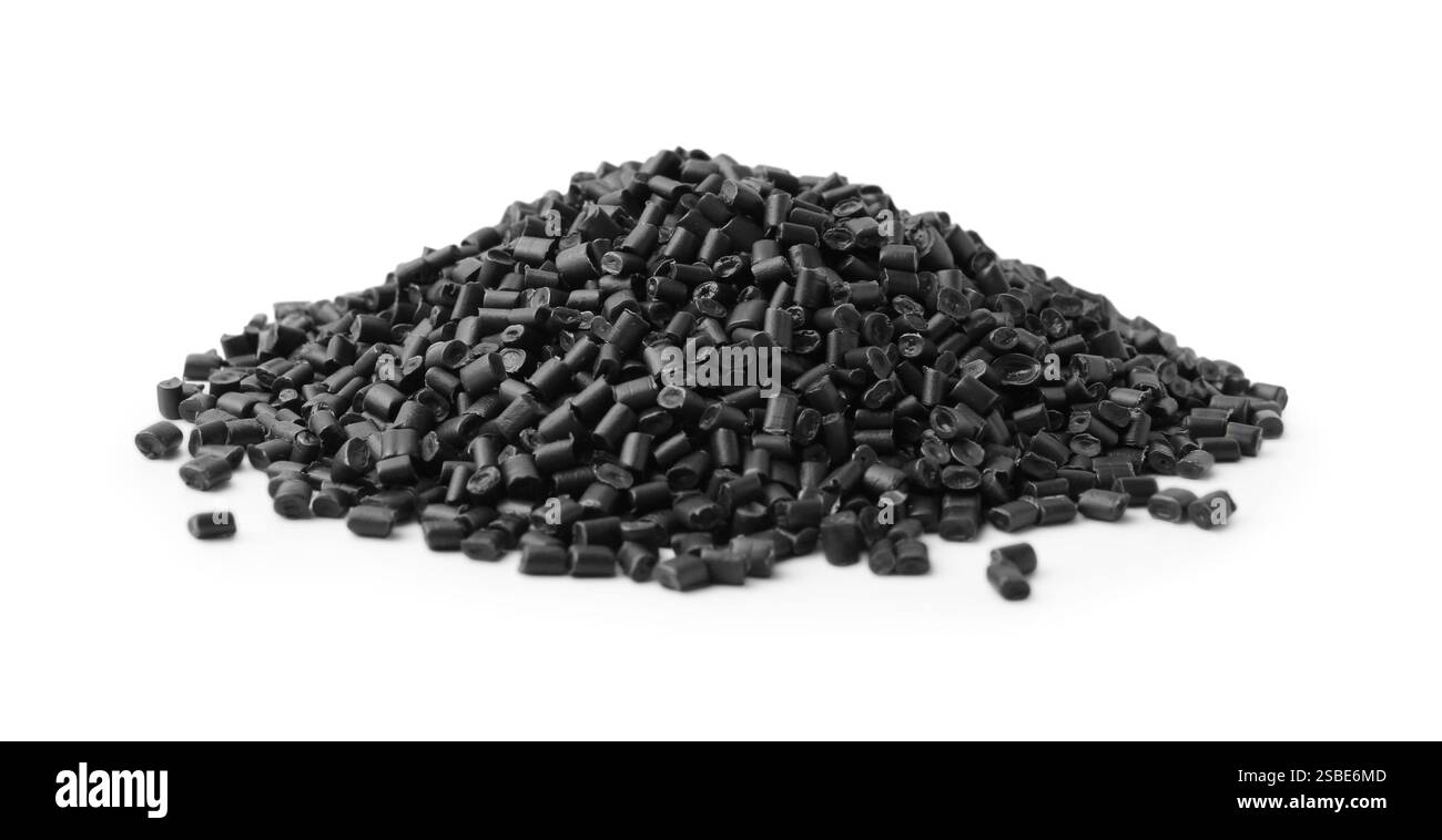 Pile of black plastic granules isolated on white Stock Photo - Alamy