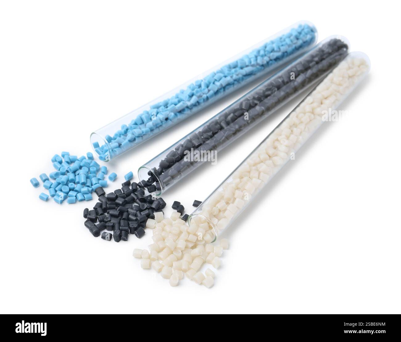 Colorful plastic granules in test tubes isolated on white Stock Photo ...
