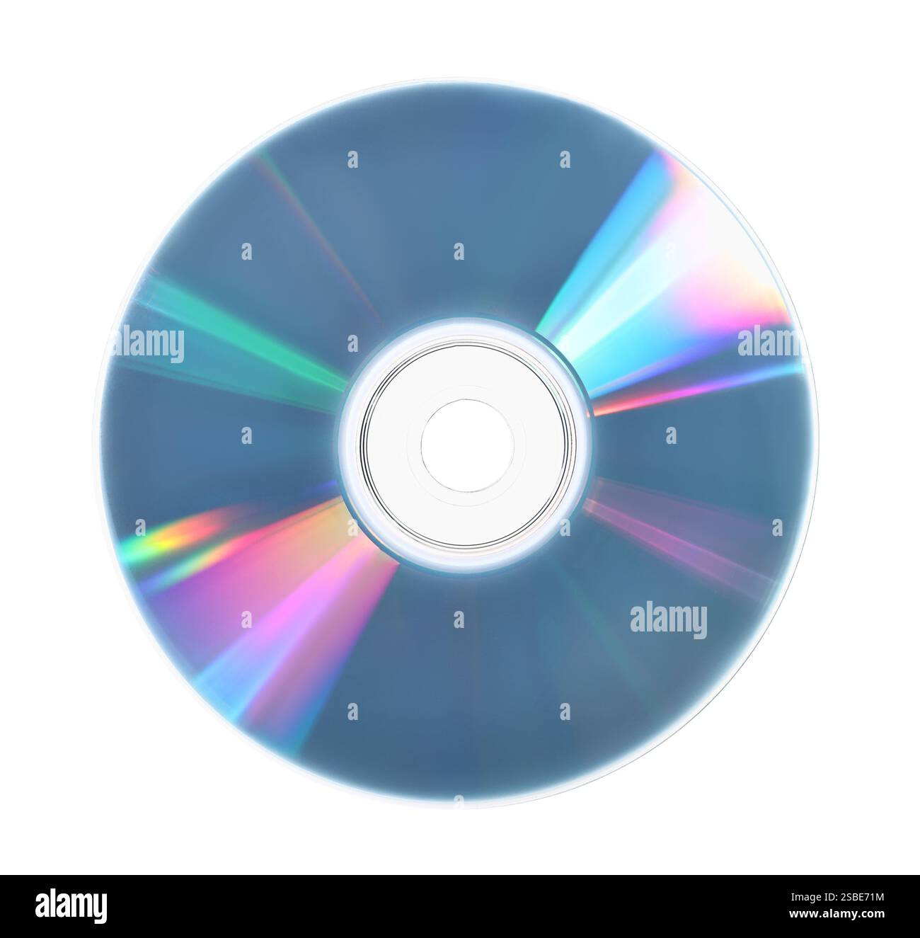 One shiny compact disc isolated on white Stock Photo - Alamy