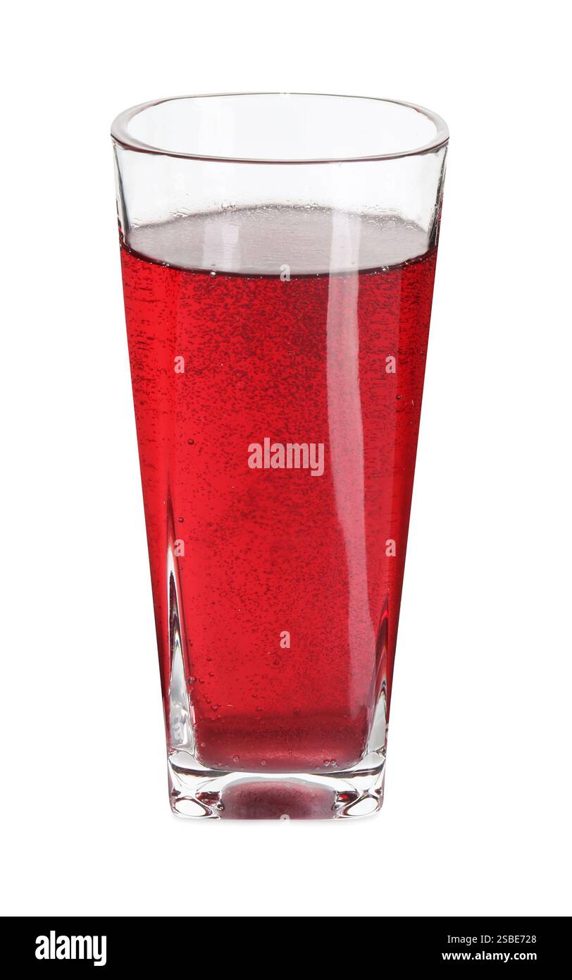 Sweet soda water in glass isolated on white Stock Photo - Alamy