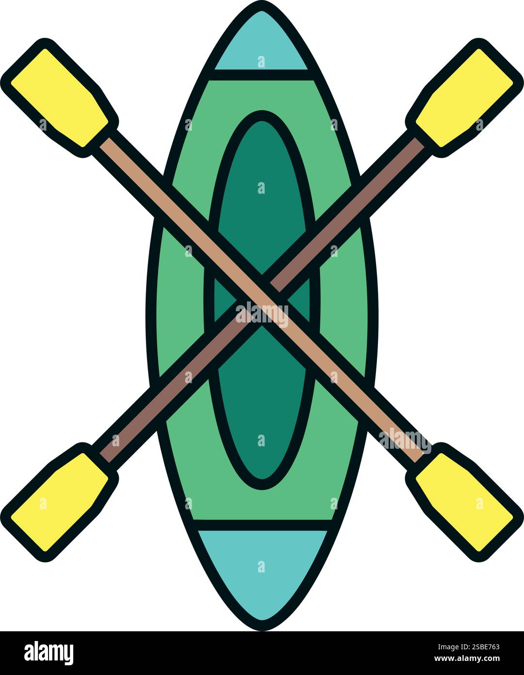 Canoe with paddles for water adventure Stock Vector Image & Art - Alamy