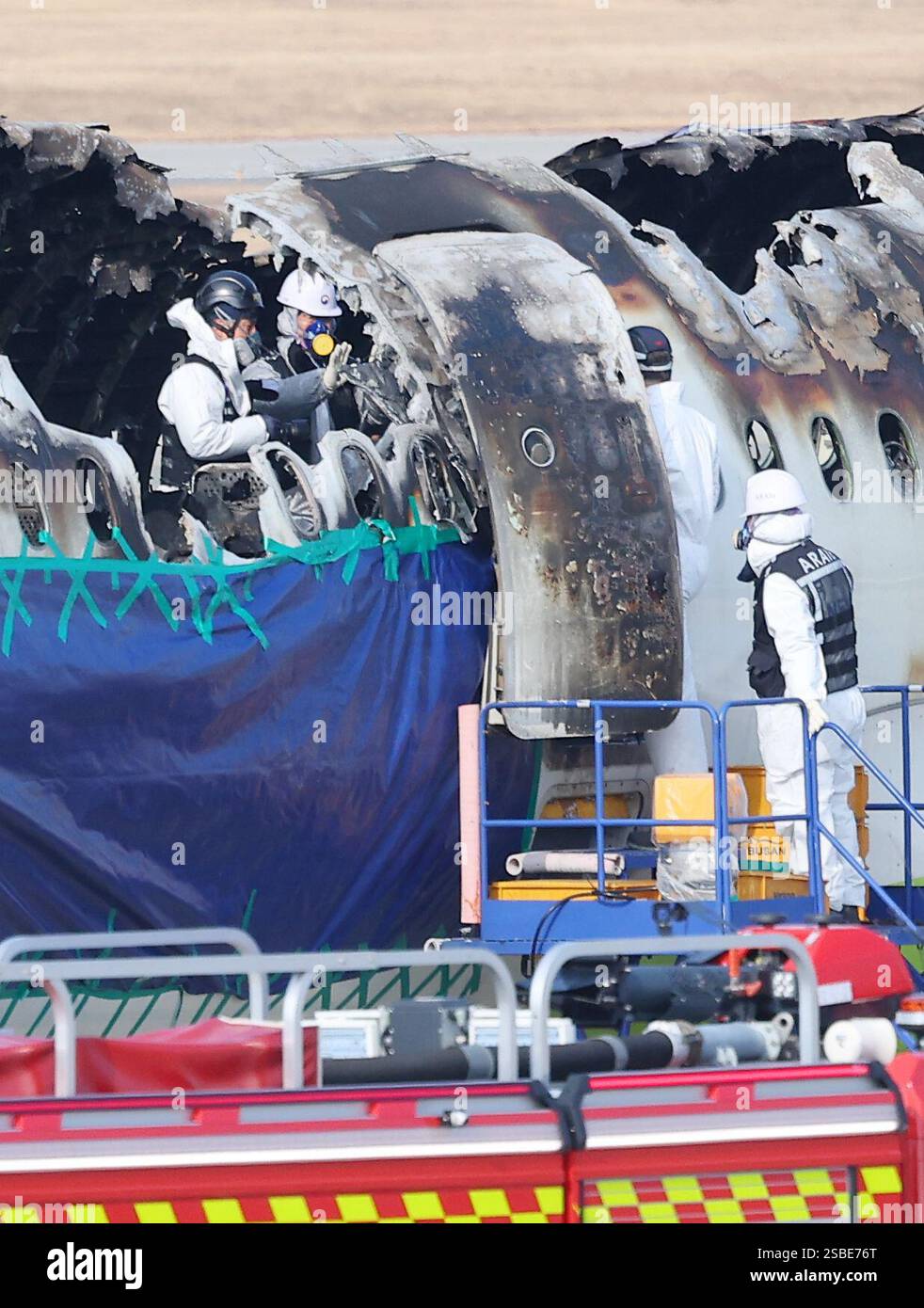 03rd Feb, 2025. Probe of fire-destroyed Air Busan plane Inspectors ...