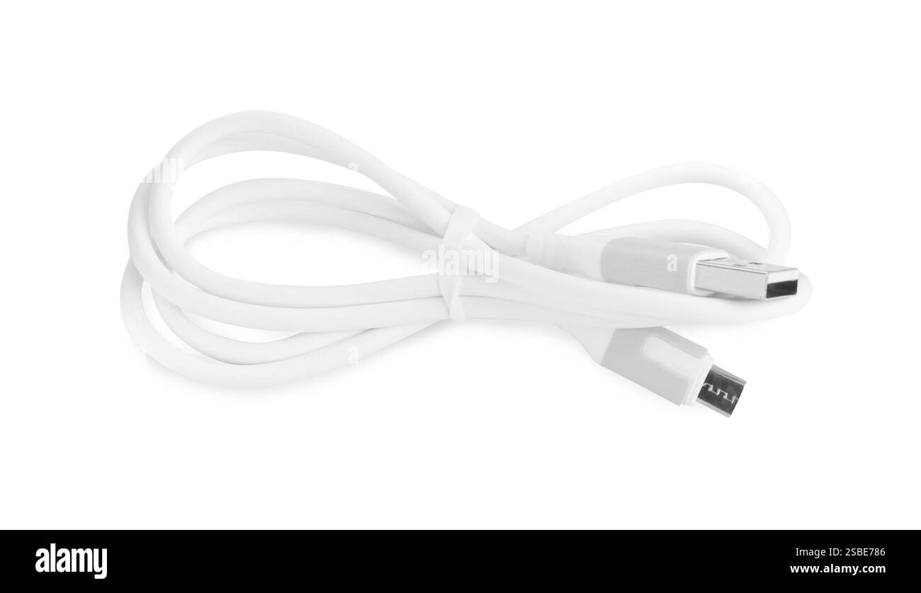 Charging smartphone usb cable Cut Out Stock Images & Pictures - Alamy
