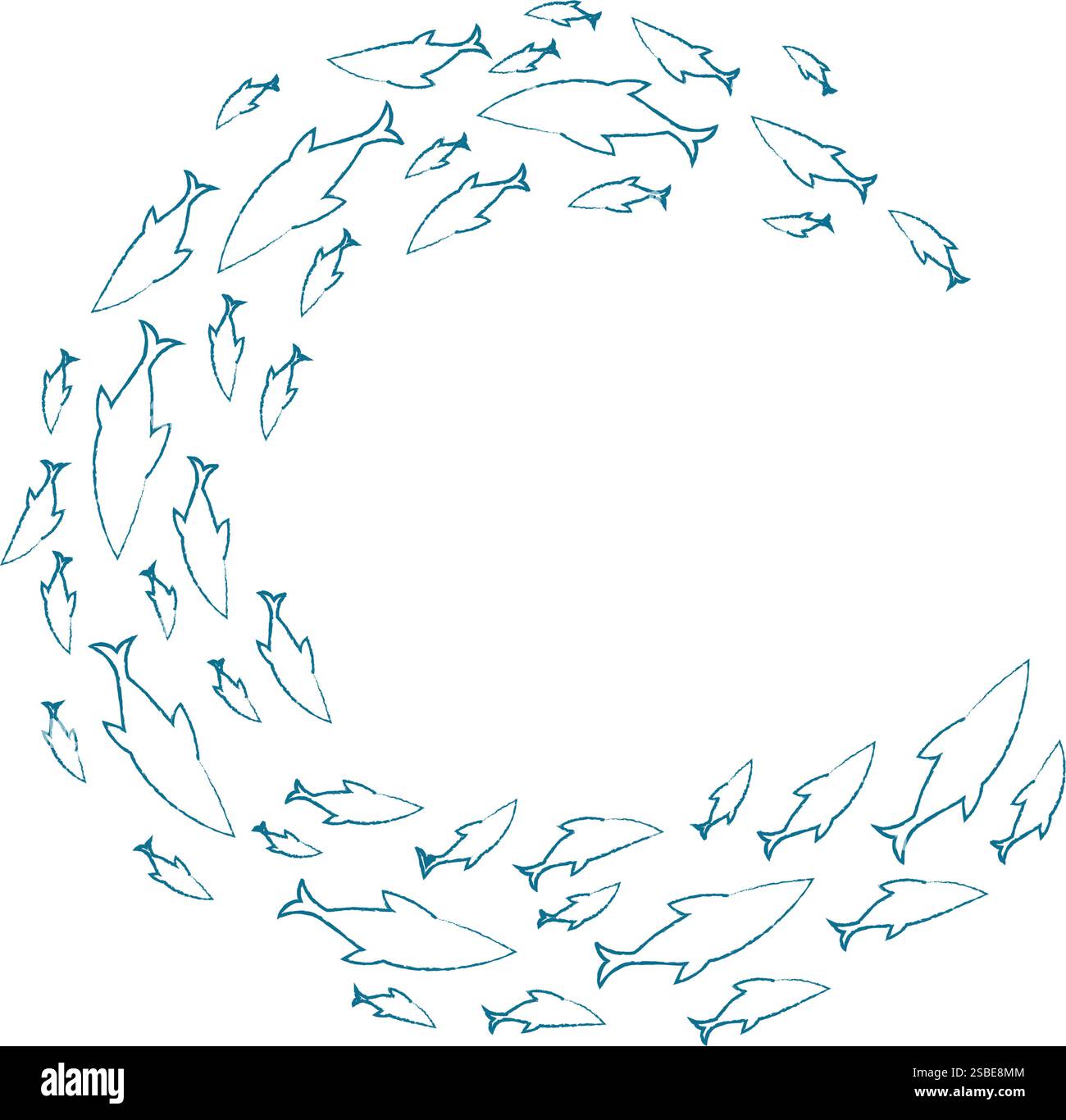 Aquatic Fish School Silhouette Stock Vector Image & Art - Alamy