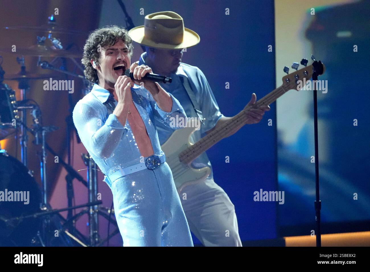 Benson Boone performs "Beautiful Things" during the 67th annual Grammy ...