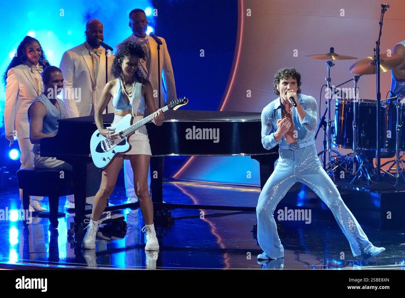 Benson Boone performs "Beautiful Things" during the 67th annual Grammy ...
