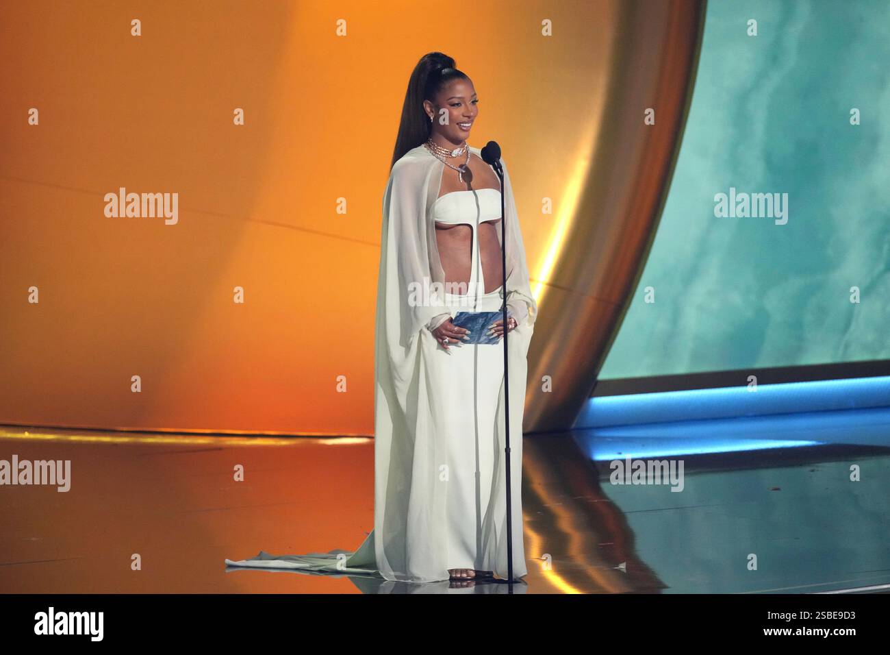 Victoria Monet presents the award for best new artist during the 67th ...