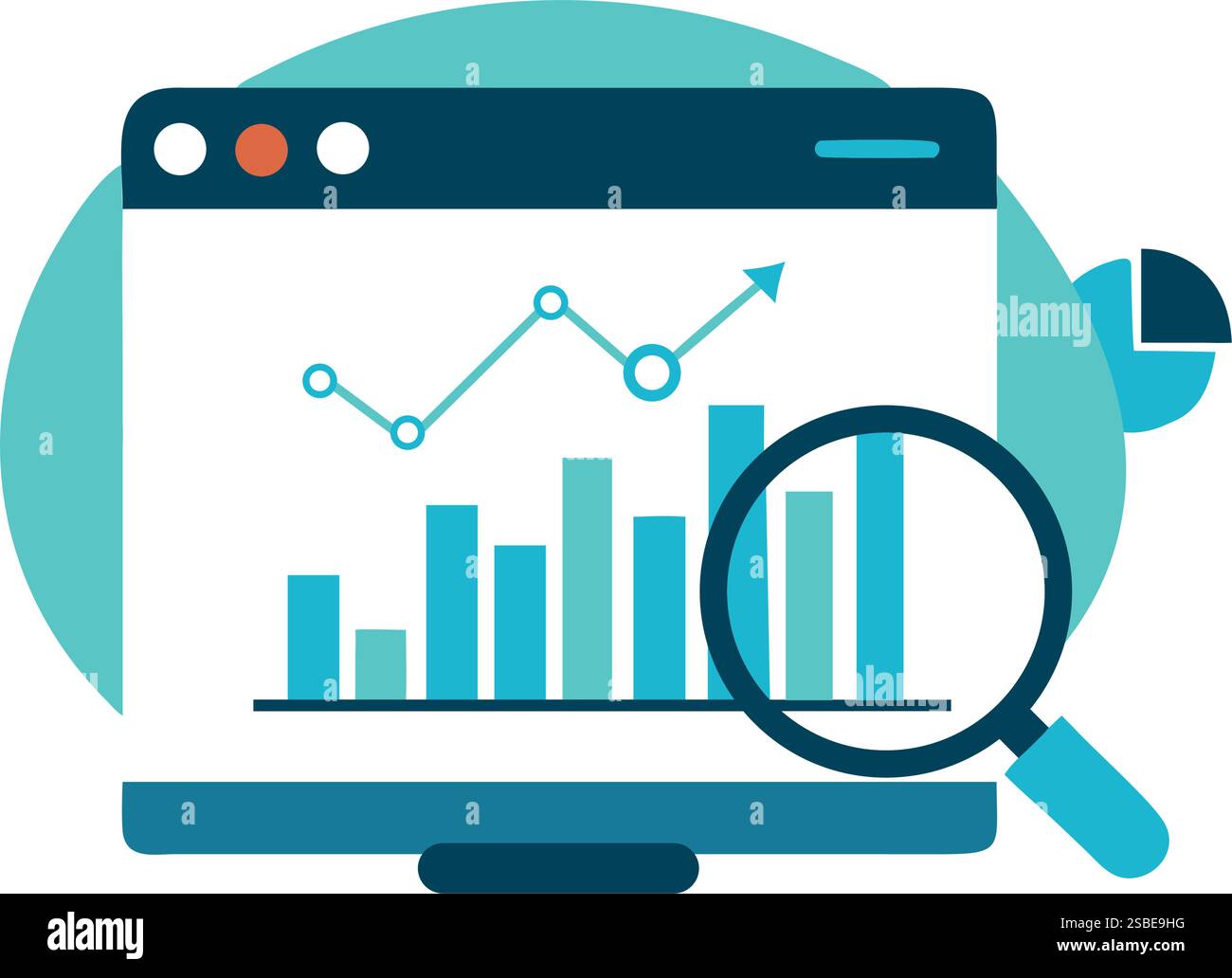 Data Analytics Graph On Computer Screen Stock Vector Image And Art Alamy