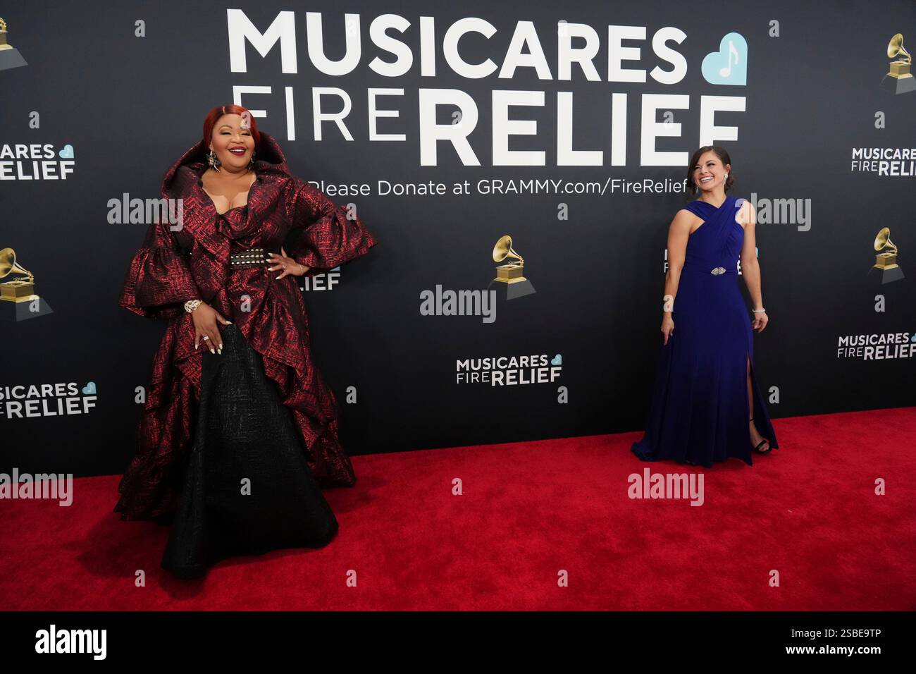 Karen Slack arrives at the 67th annual Grammy Awards on Sunday, Feb. 2 ...