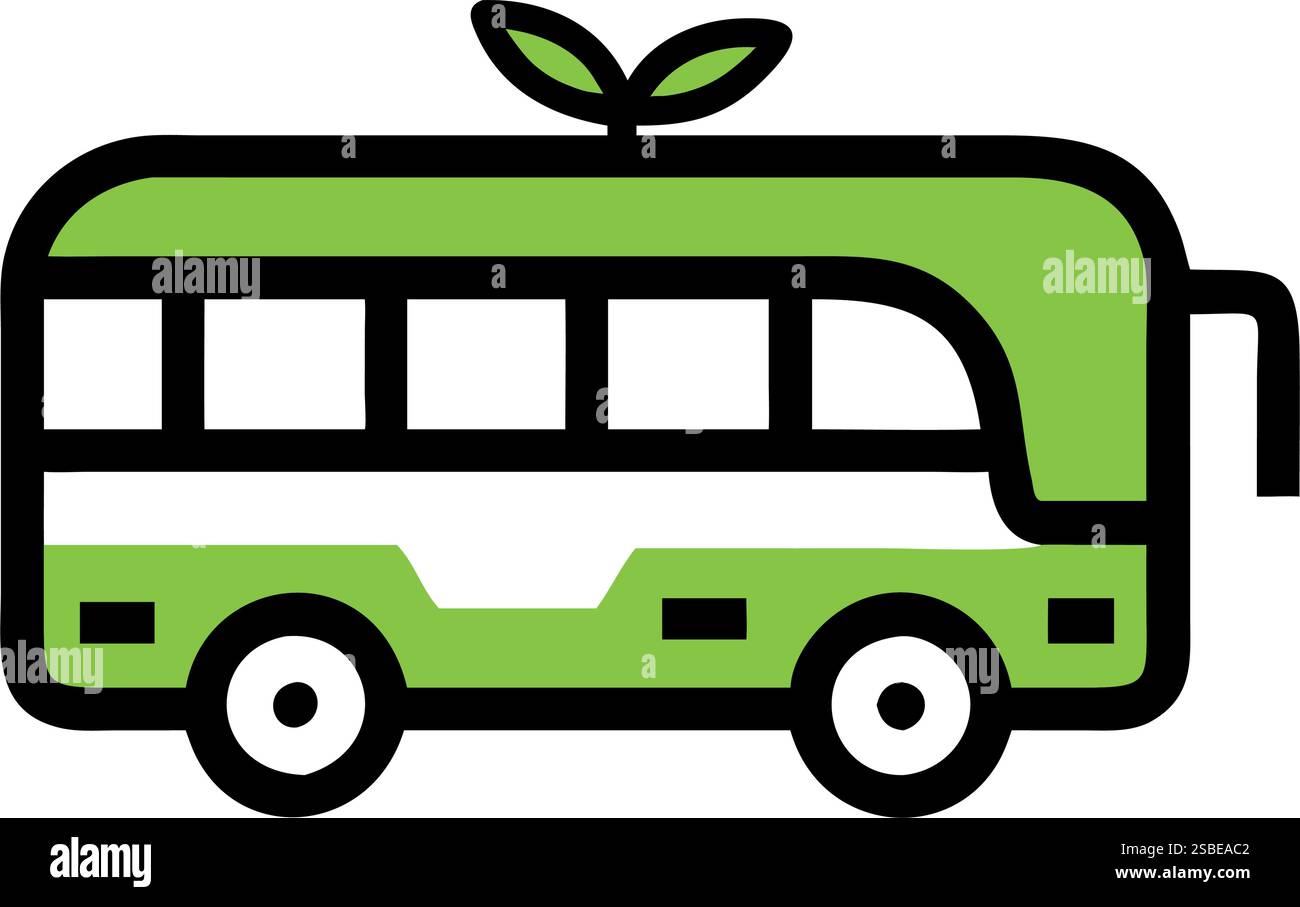 Sustainable Transport Green Energy Bus Stock Vector Image & Art - Alamy