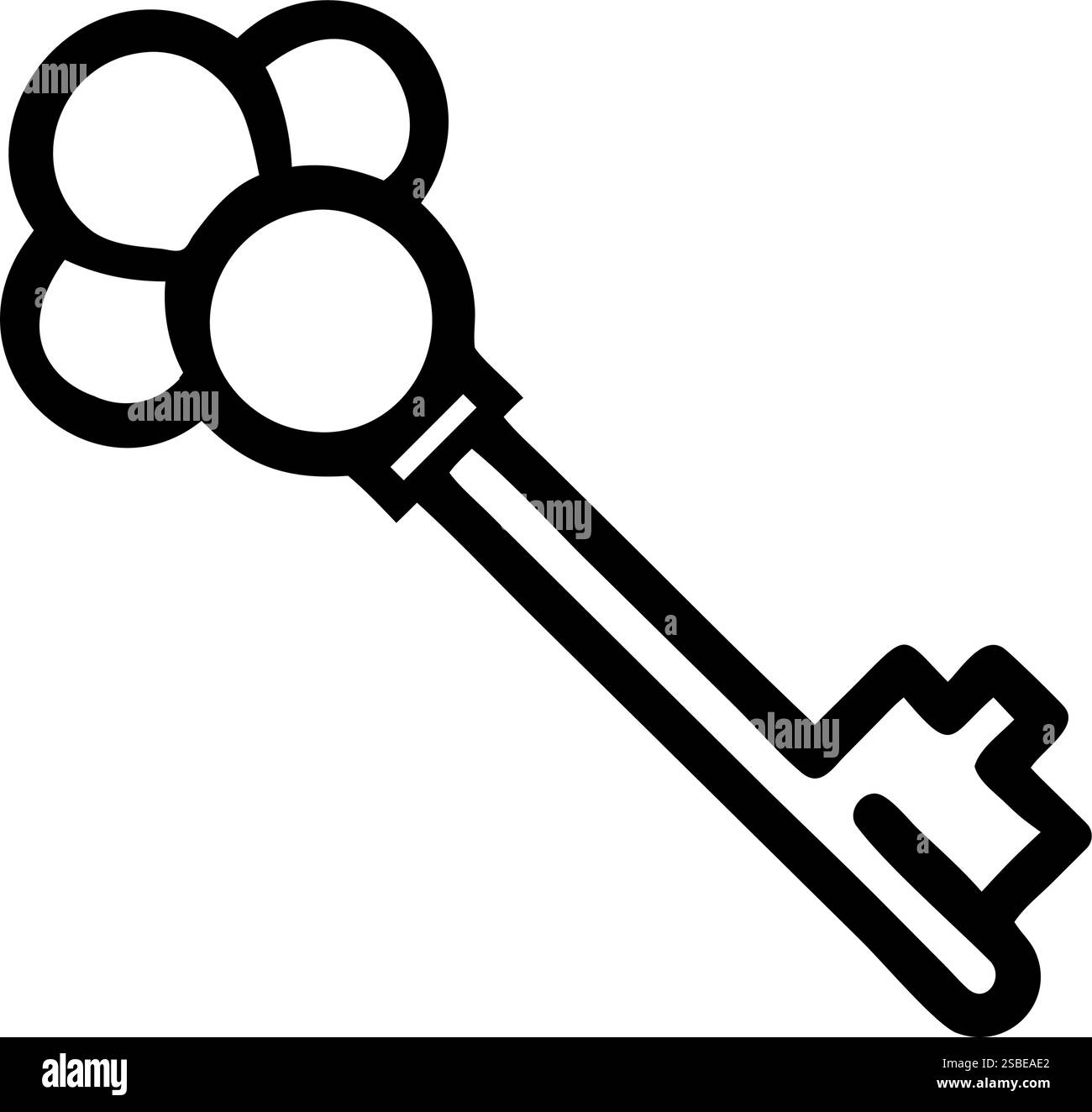 Enchanted Key Magic Symbol Line Art Stock Vector Image & Art - Alamy