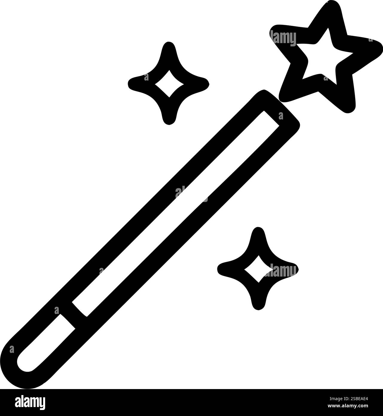 Magic Wand Enchanted Spell Tool Line Art Stock Vector Image & Art - Alamy