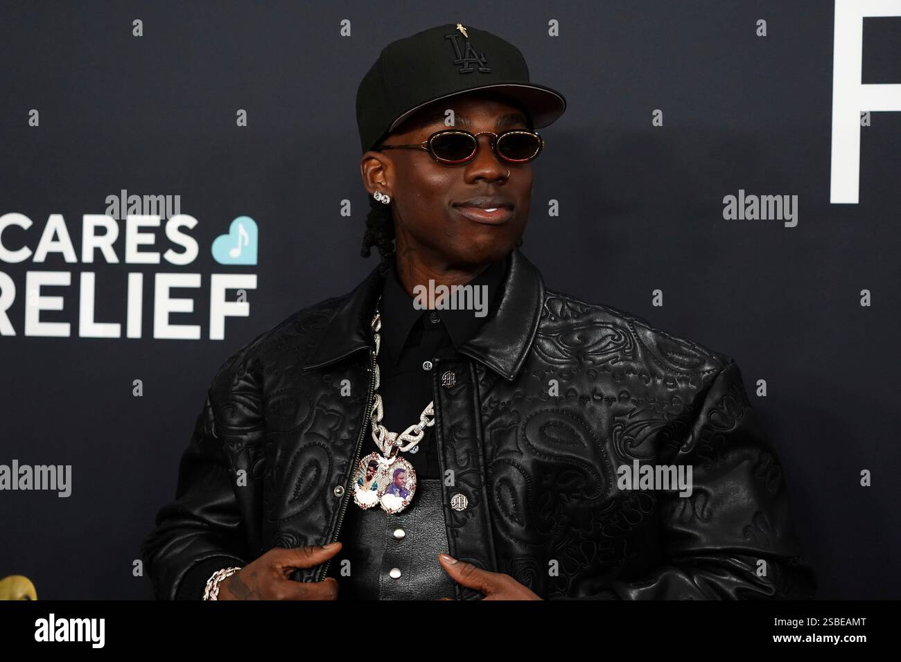 Rema arrives at the 67th annual Grammy Awards on Sunday, Feb. 2, 2025, in Los Angeles. (Photo by ...