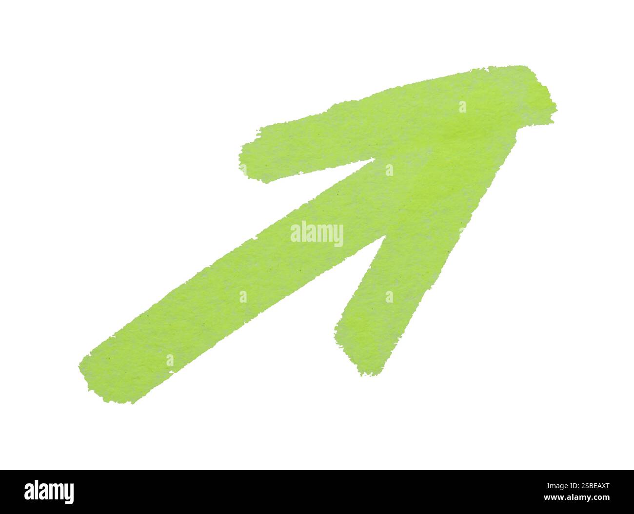 One yellow drawn arrow isolated on white Stock Photo - Alamy