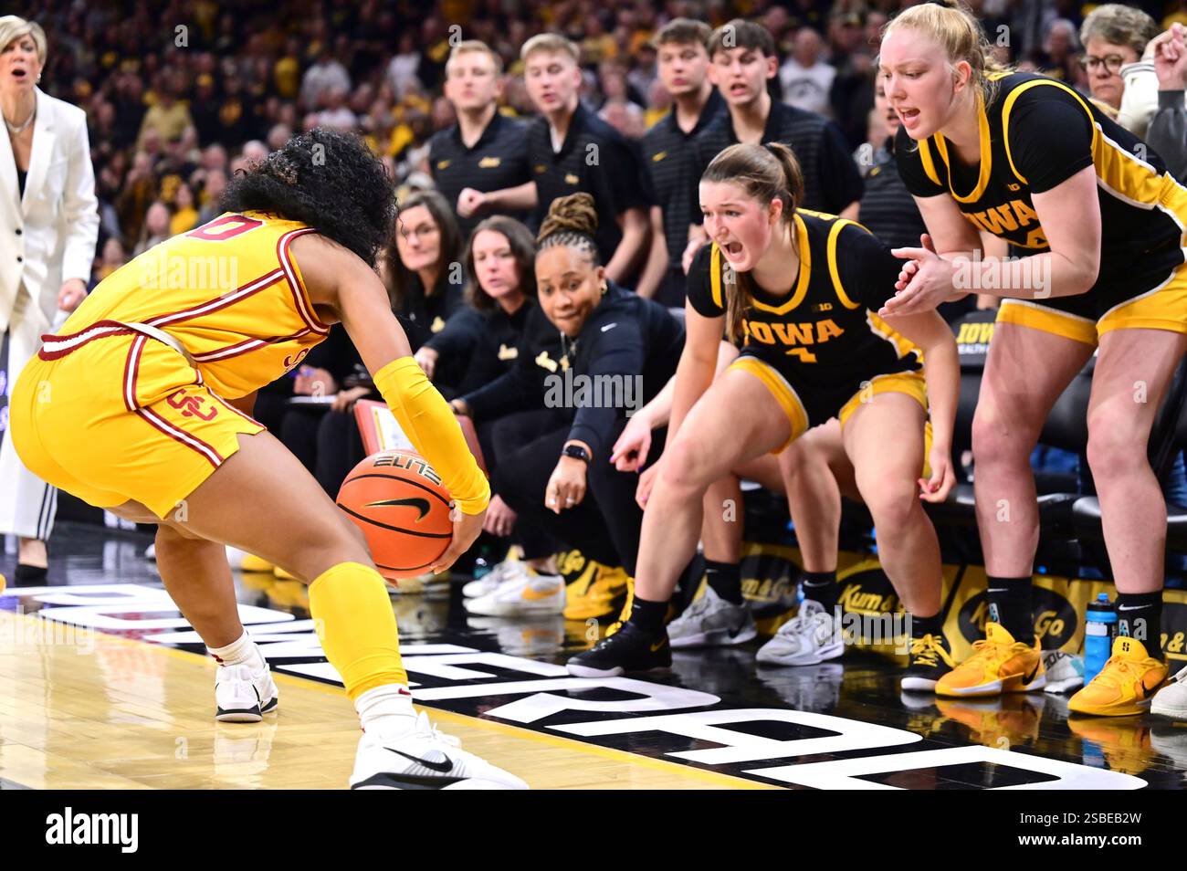 IOWA CITY, IA - FEBRUARY 02 - Southern Cal guard Malia Samuels (10 ...