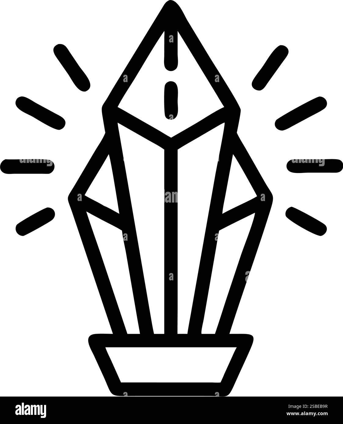 Mystic Crystal Energy Symbol Line Art Stock Vector Image & Art - Alamy