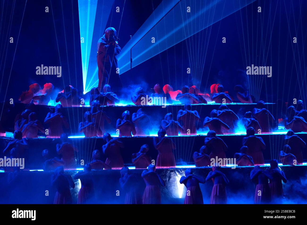 The Weeknd performs a medley during the 67th annual Grammy Awards on ...