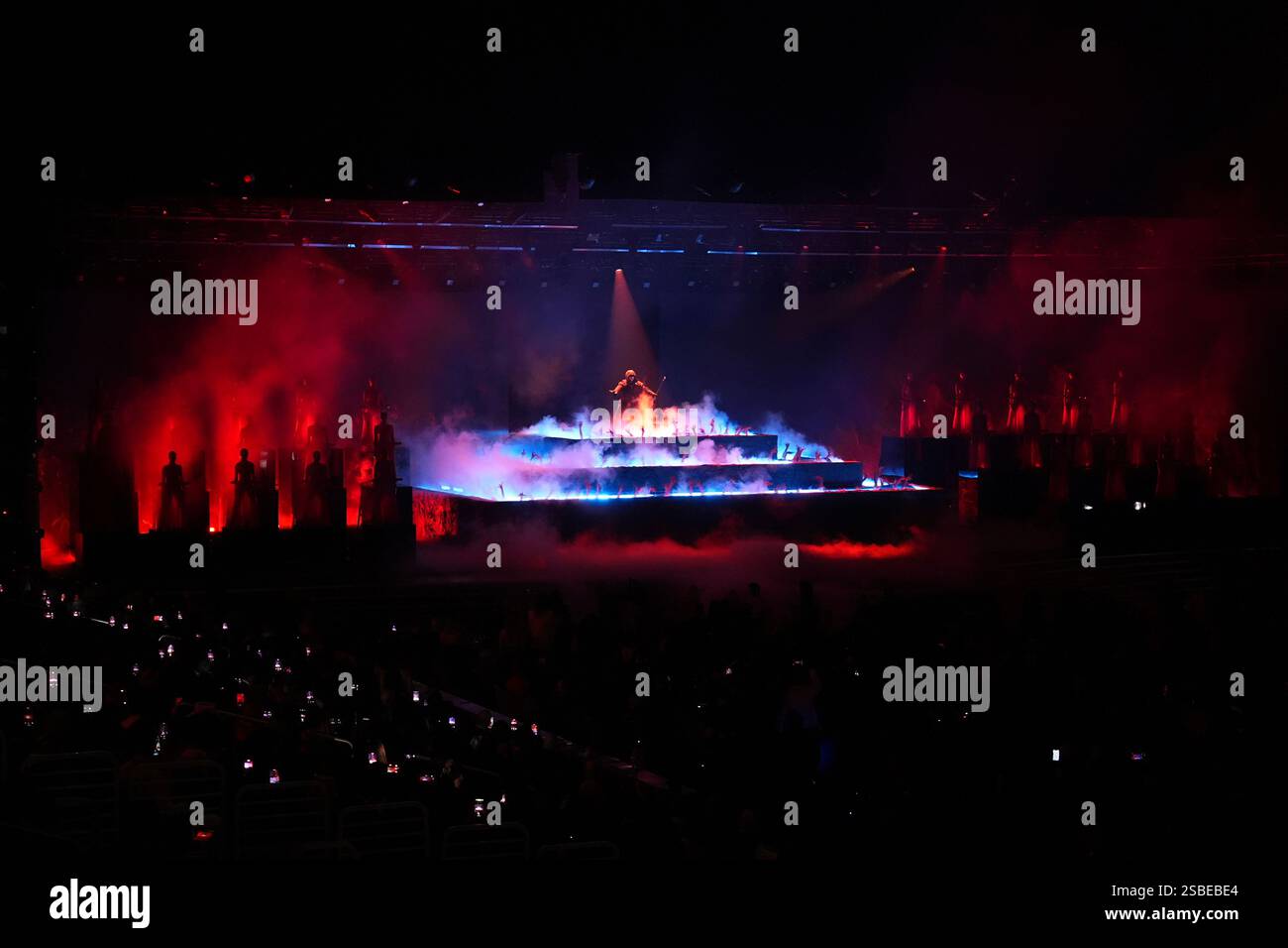 The Weeknd performs a medley during the 67th annual Grammy Awards on ...