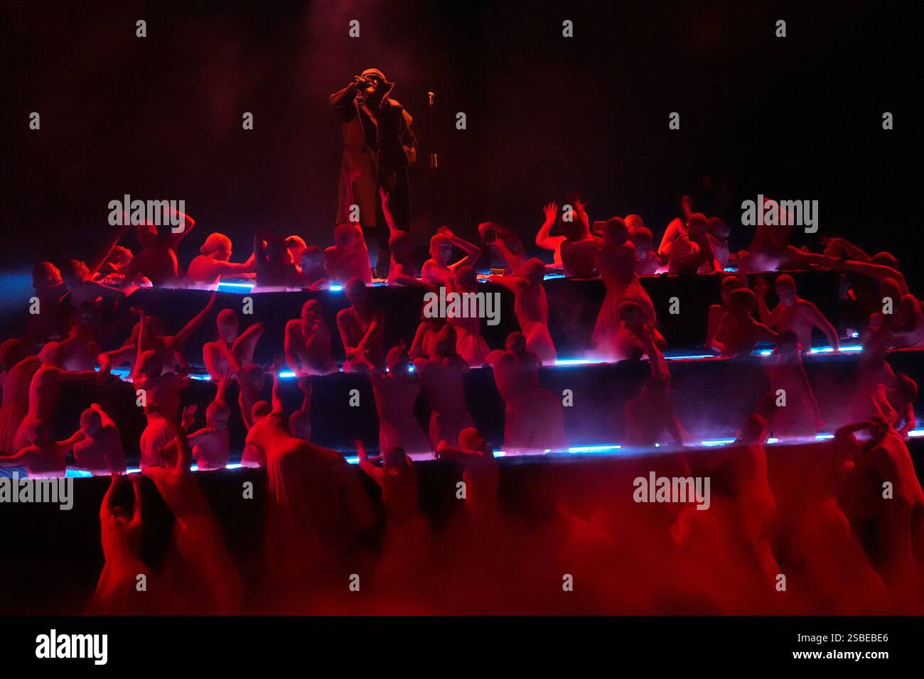 The Weeknd performs a medley during the 67th annual Grammy Awards on ...