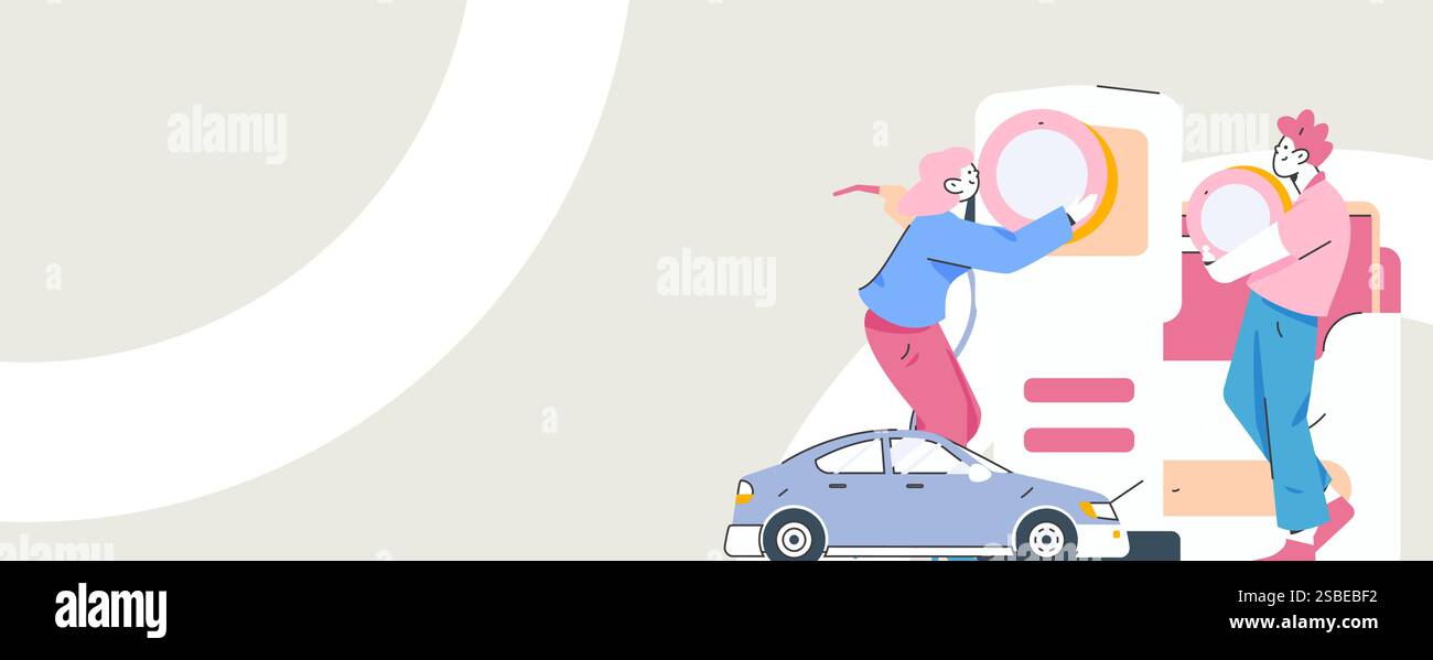 Vector Internet operation hand-drawn illustration of people getting ...