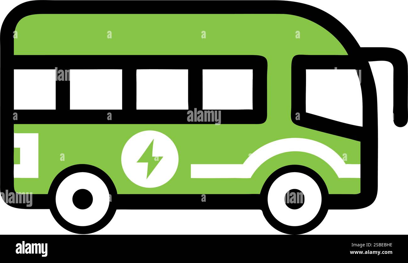 Electric Bus Green Public Transportation Stock Vector Image & Art - Alamy