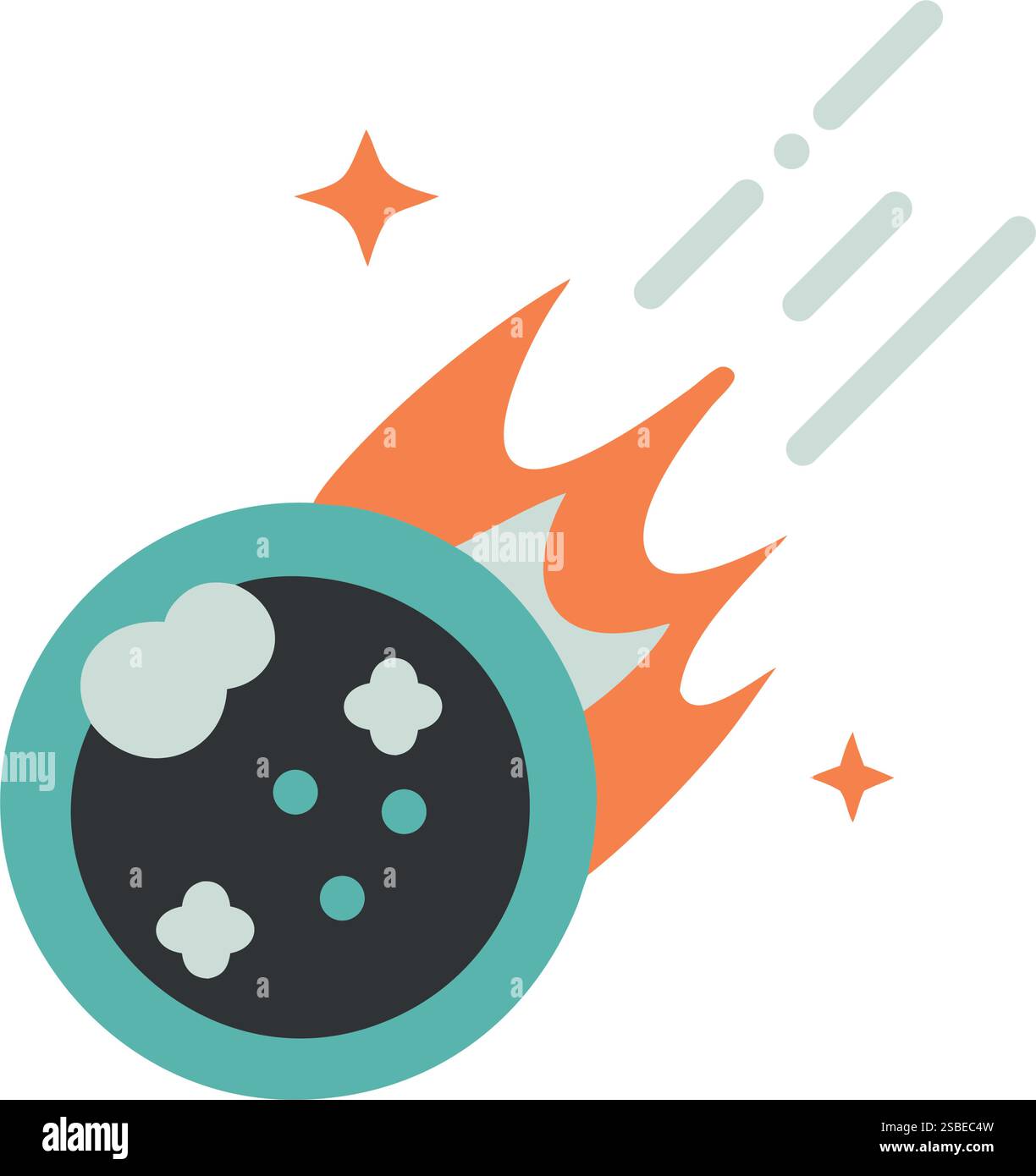 Meteor Asteroid Space Impact Illustration Stock Vector Image & Art - Alamy