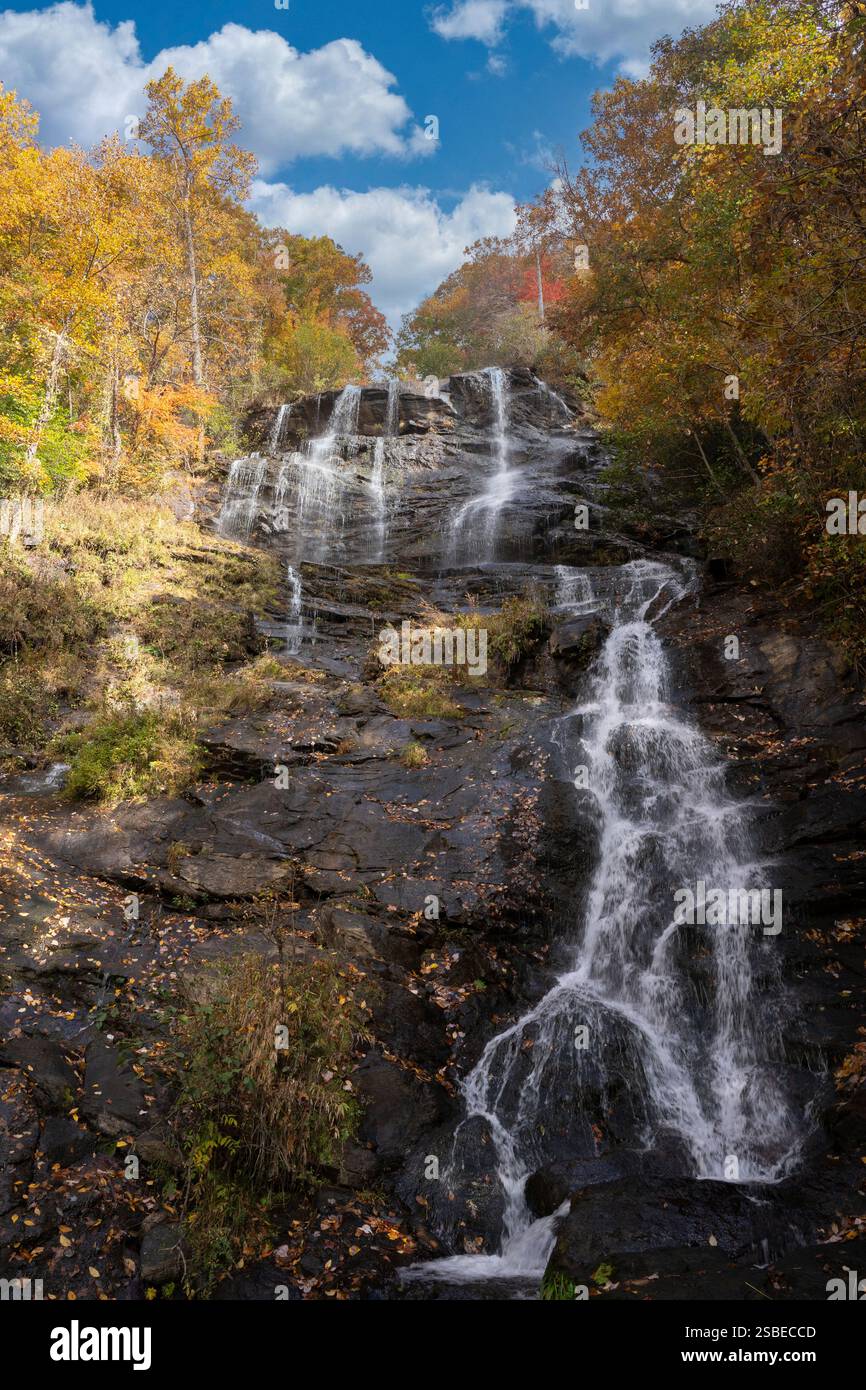 View from the middle falls observation platform, Amicalola Falls makes ...