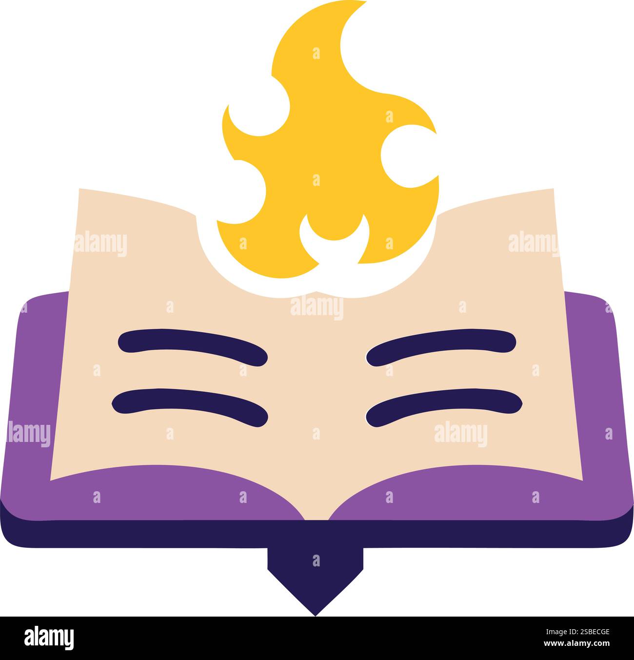 Magic Spellbook Burning Pages Illustration Stock Vector Image & Art - Alamy