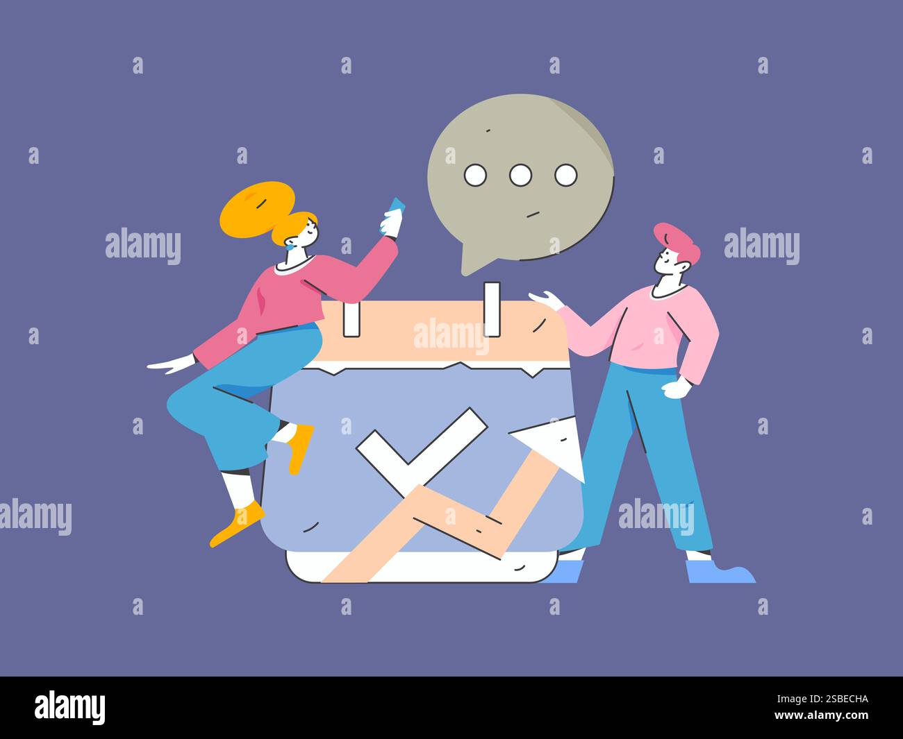Check-in character flat vector concept operation hand-drawn ...