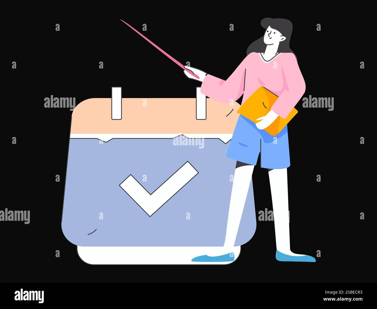 Check-in character flat vector concept operation hand-drawn ...