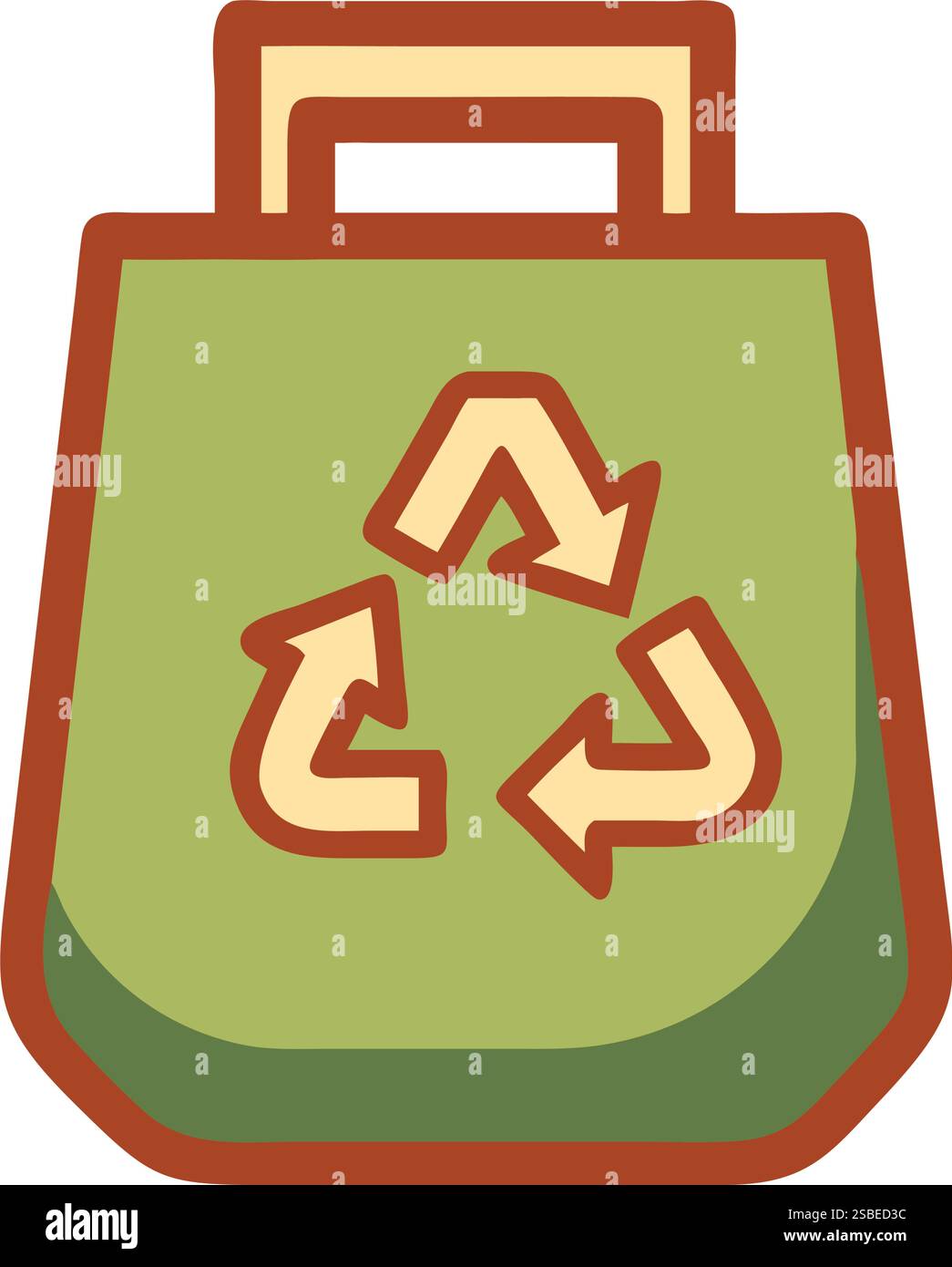 Reusable Shopping Bag With Recycle Symbol Icon Stock Vector Image & Art ...