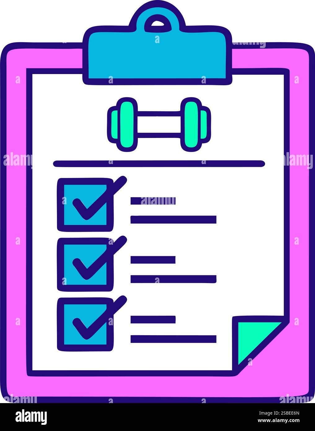 Workout Plan Clipboard Icon Stock Vector Image & Art - Alamy