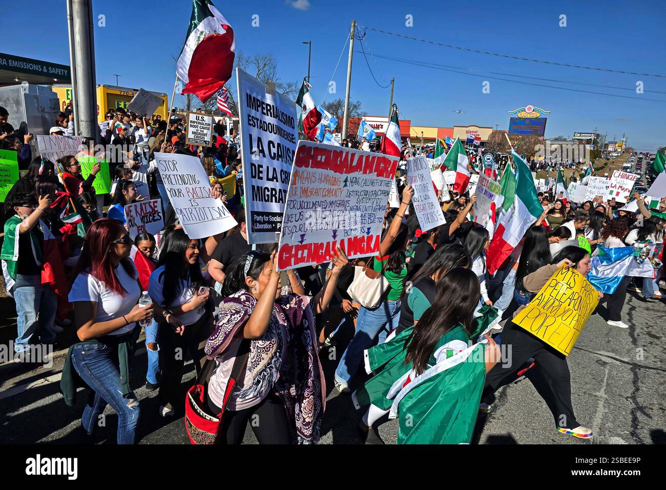Atlanta, Ga, USA. 2nd Feb, 2025. Hundreds gather for the ICE and ...