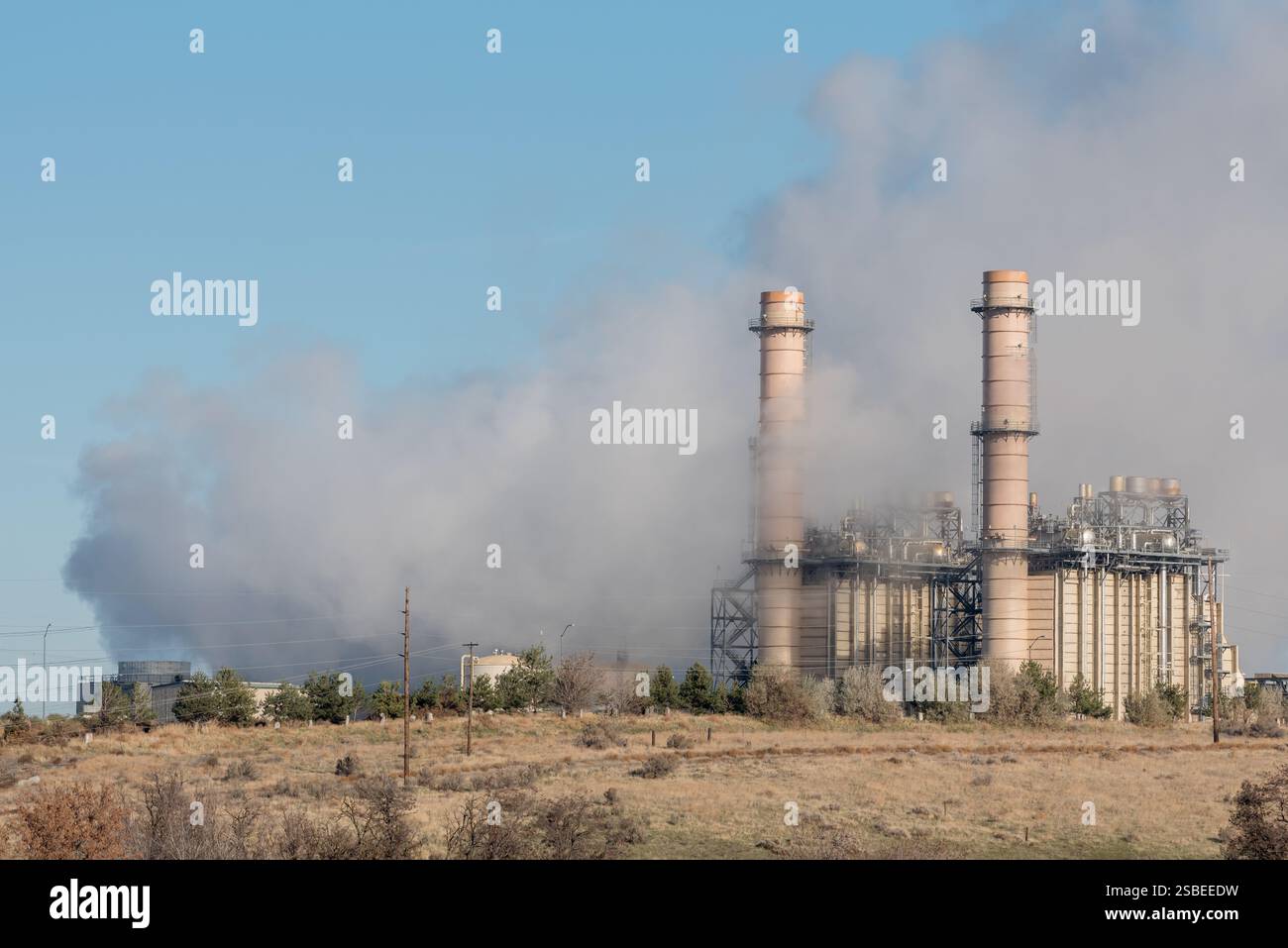 Calpine electric plant, a nature gas burning power plant, in Hermiston ...