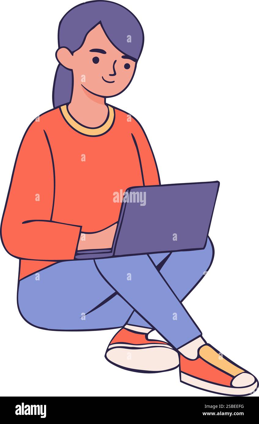 Young smart woman using Stock Vector Images - Alamy