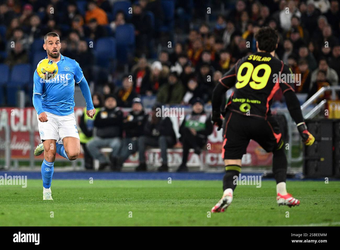 Leonardo Spinazzola of SSC Napoli seen in action during the Serie A ...