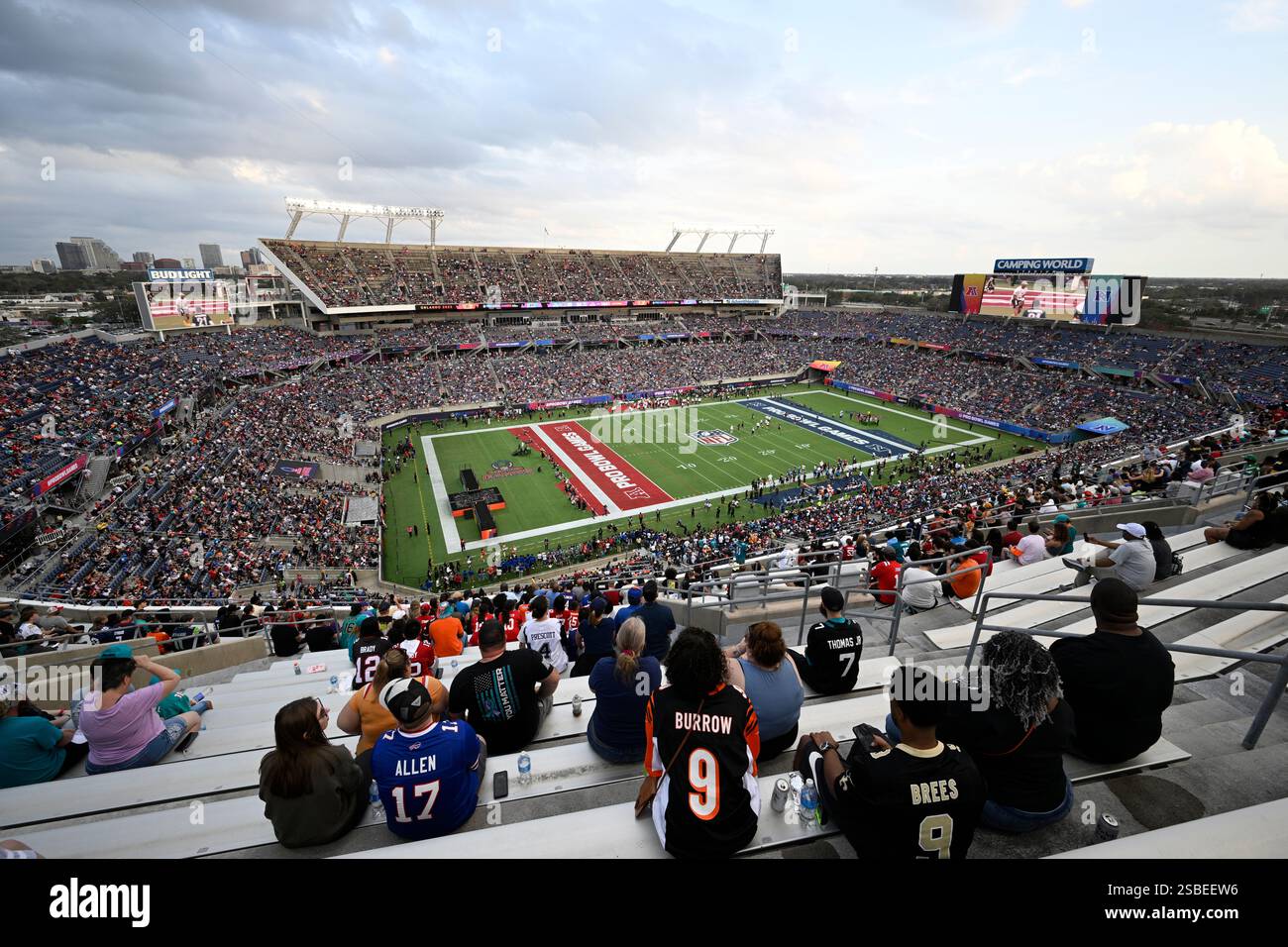 Spectators watch from the stands of Camping World Stadium during the ...