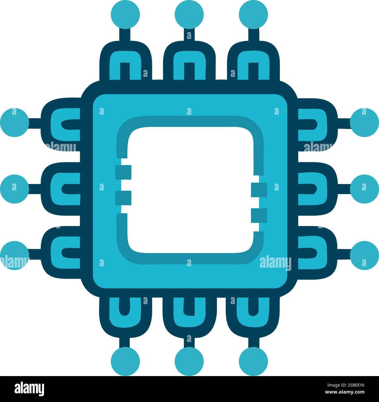 Digital Microchip with Circuit Lines Stock Vector Image & Art - Alamy