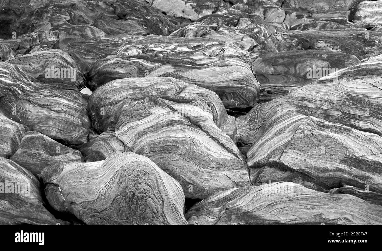Black and white abstract background of natural rock shapes and patterns ...