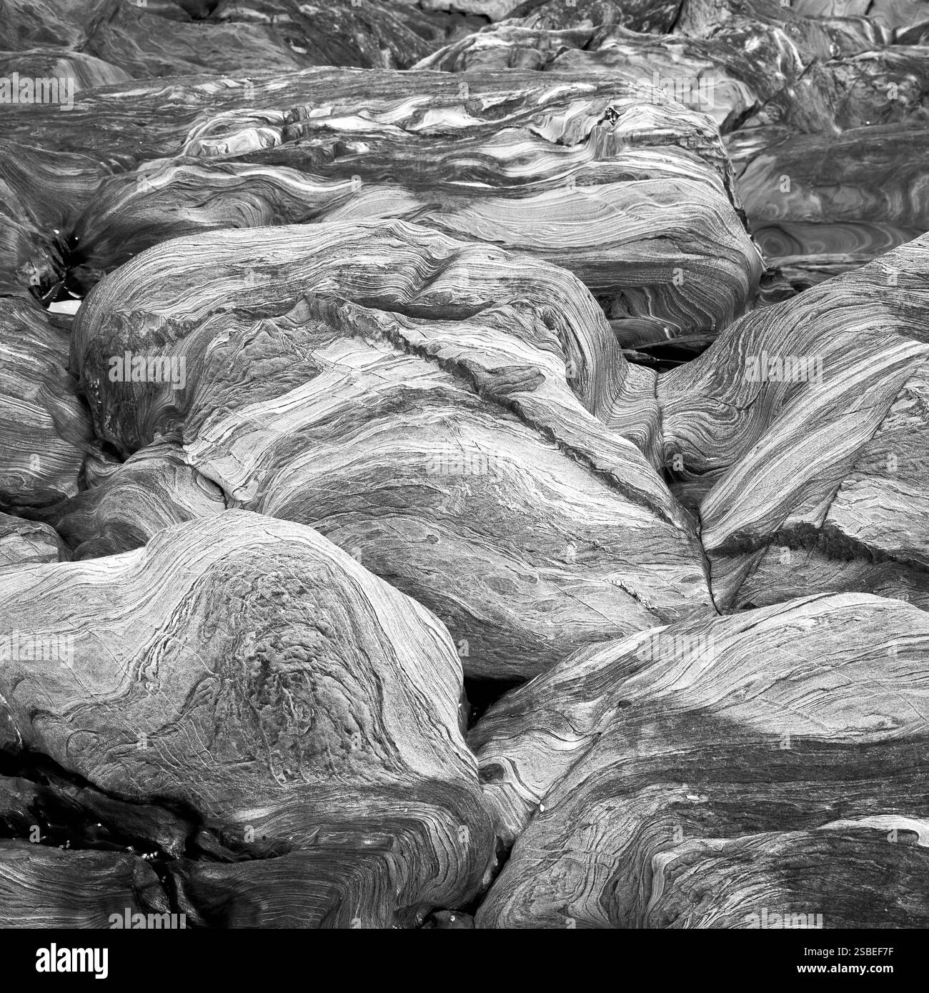 Black and white abstract background of natural rock shapes and patterns ...
