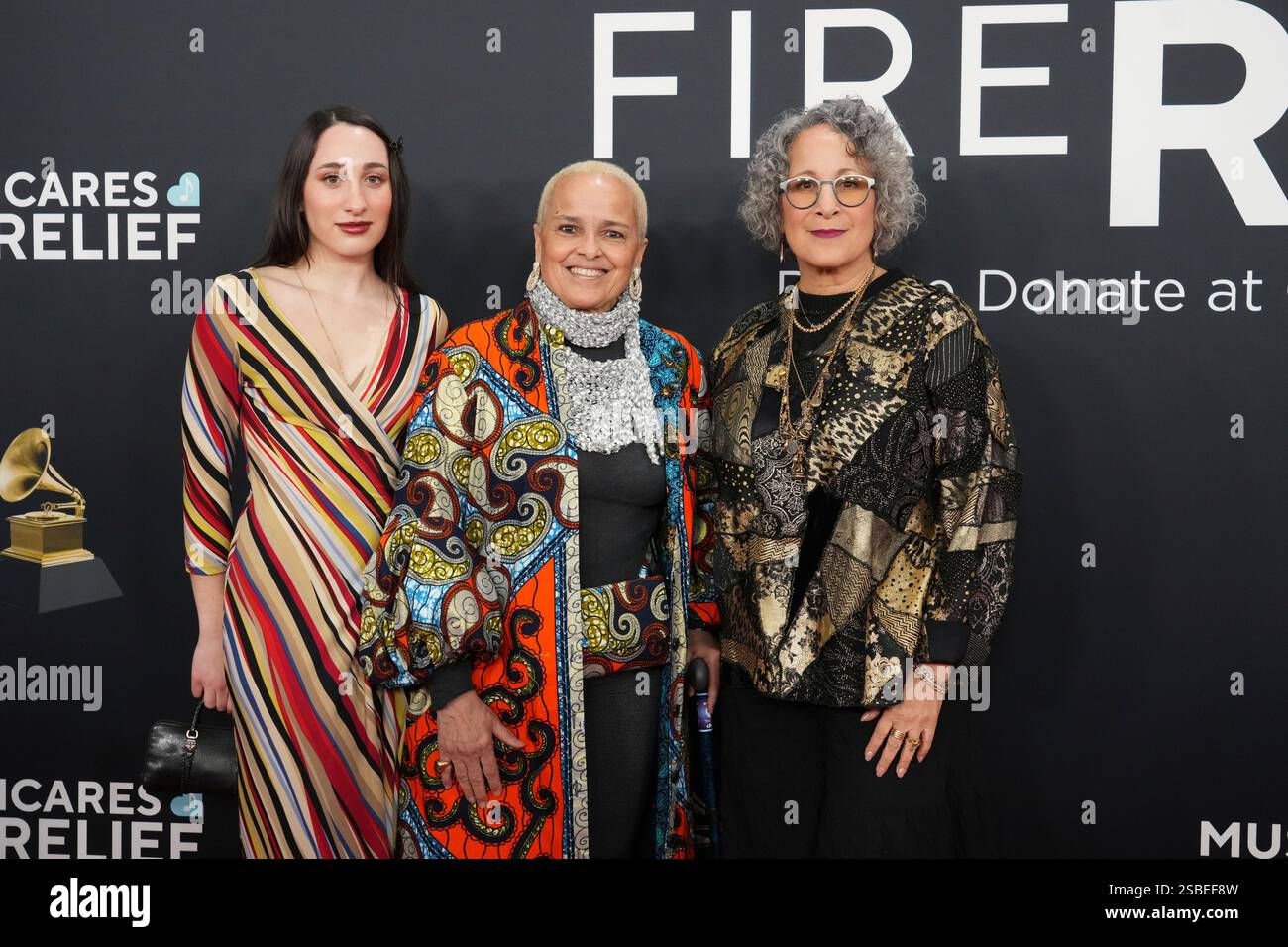 Maria Belafonte, from left, Shari Belafonte, and Gina Belafonte arrive ...
