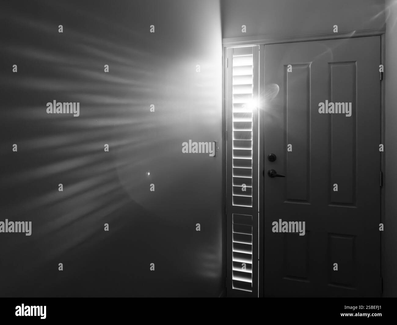 Through shutters Black and White Stock Photos & Images - Alamy