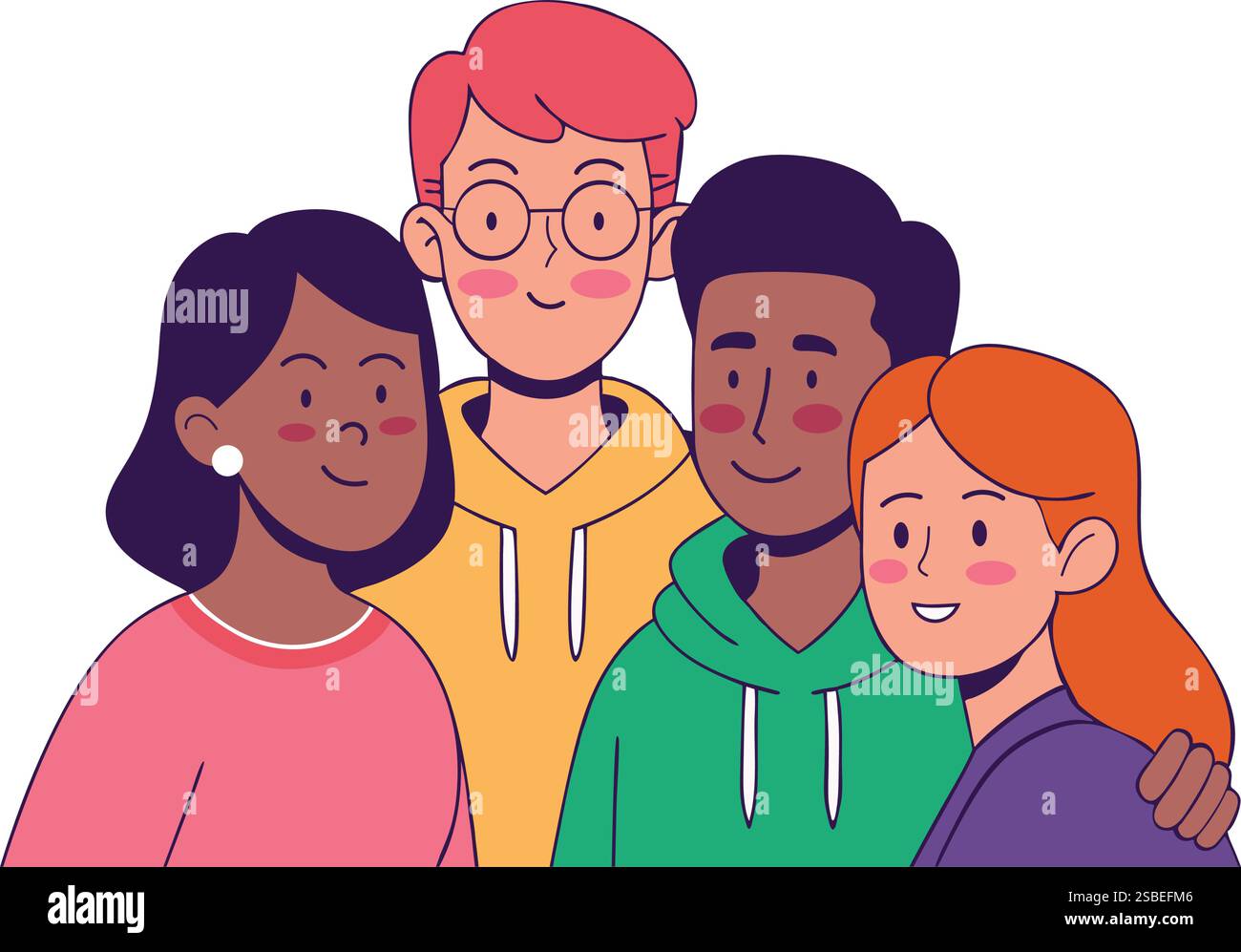 Diverse Group of Friends Smiling Together Stock Vector Image & Art - Alamy