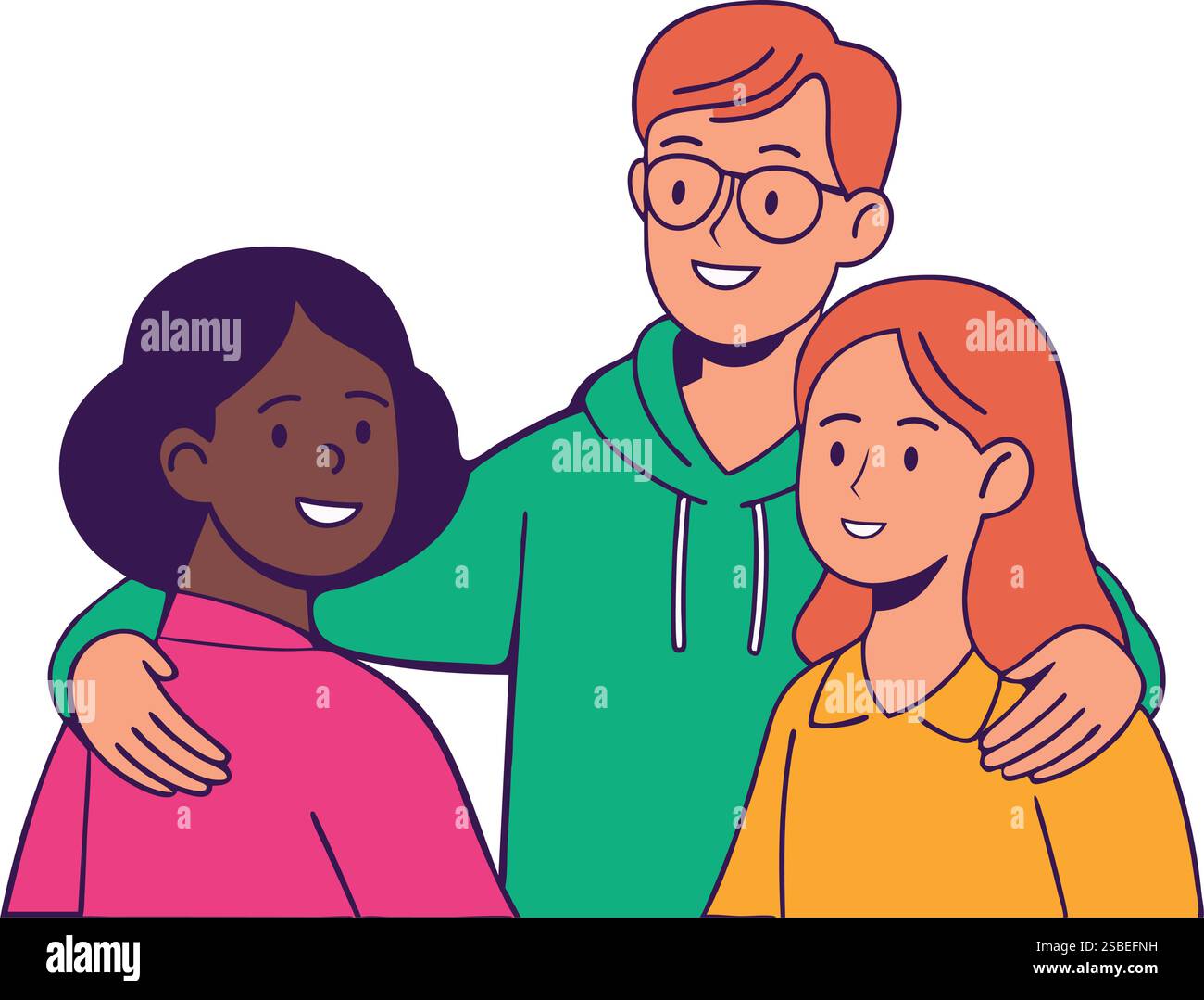 Multigenerational Family Happy Together Illustration Stock Vector Image ...