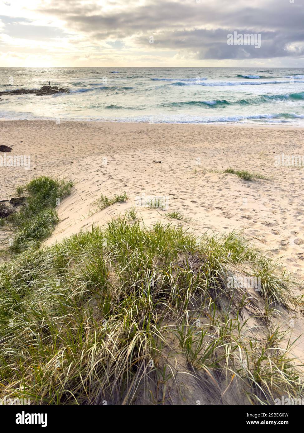 Sunrise at Point Lookout looking towards Frenchmans Beach on Stradbroke ...