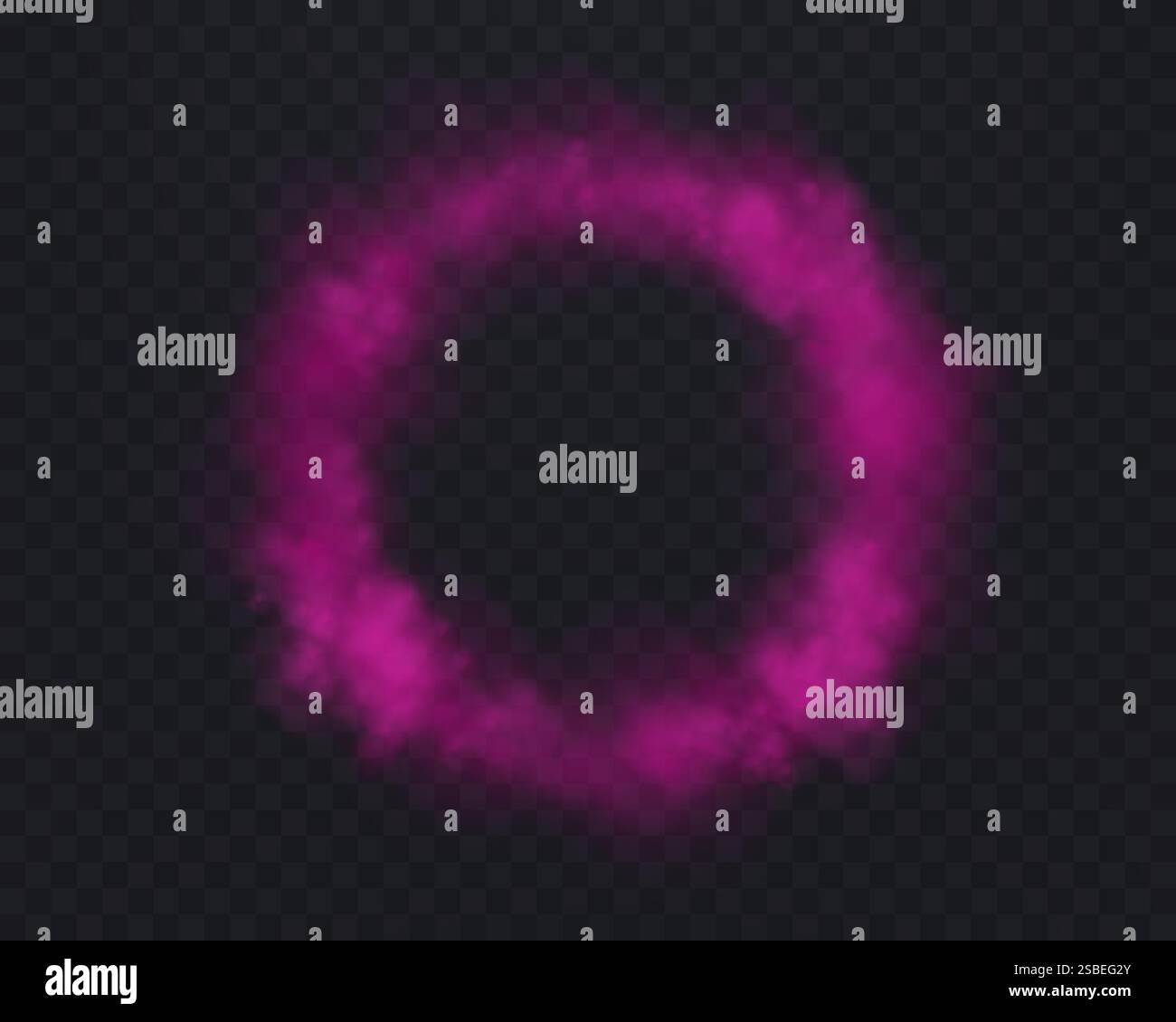 Realistic pink smoke circle or haze on a transparent background. Magic ...