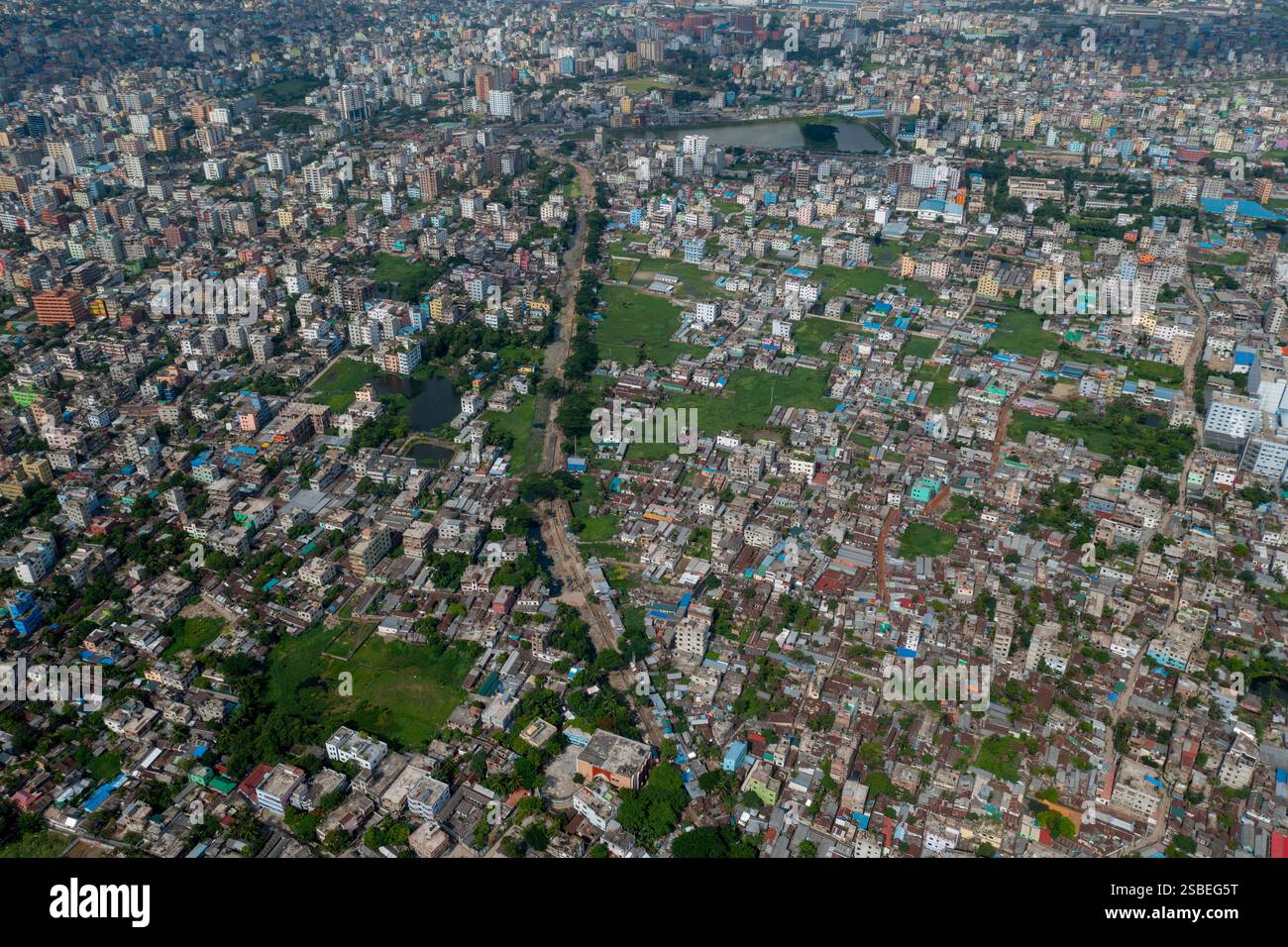 An aerial view of Narayanganj city, situated on the banks of the ...