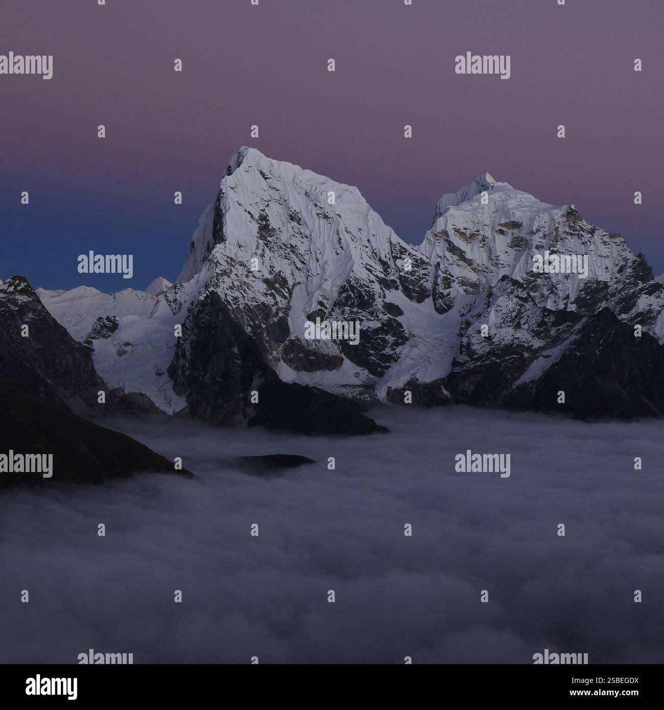 Cholatse and Taboche at the blue hour, Nepal Stock Photo - Alamy