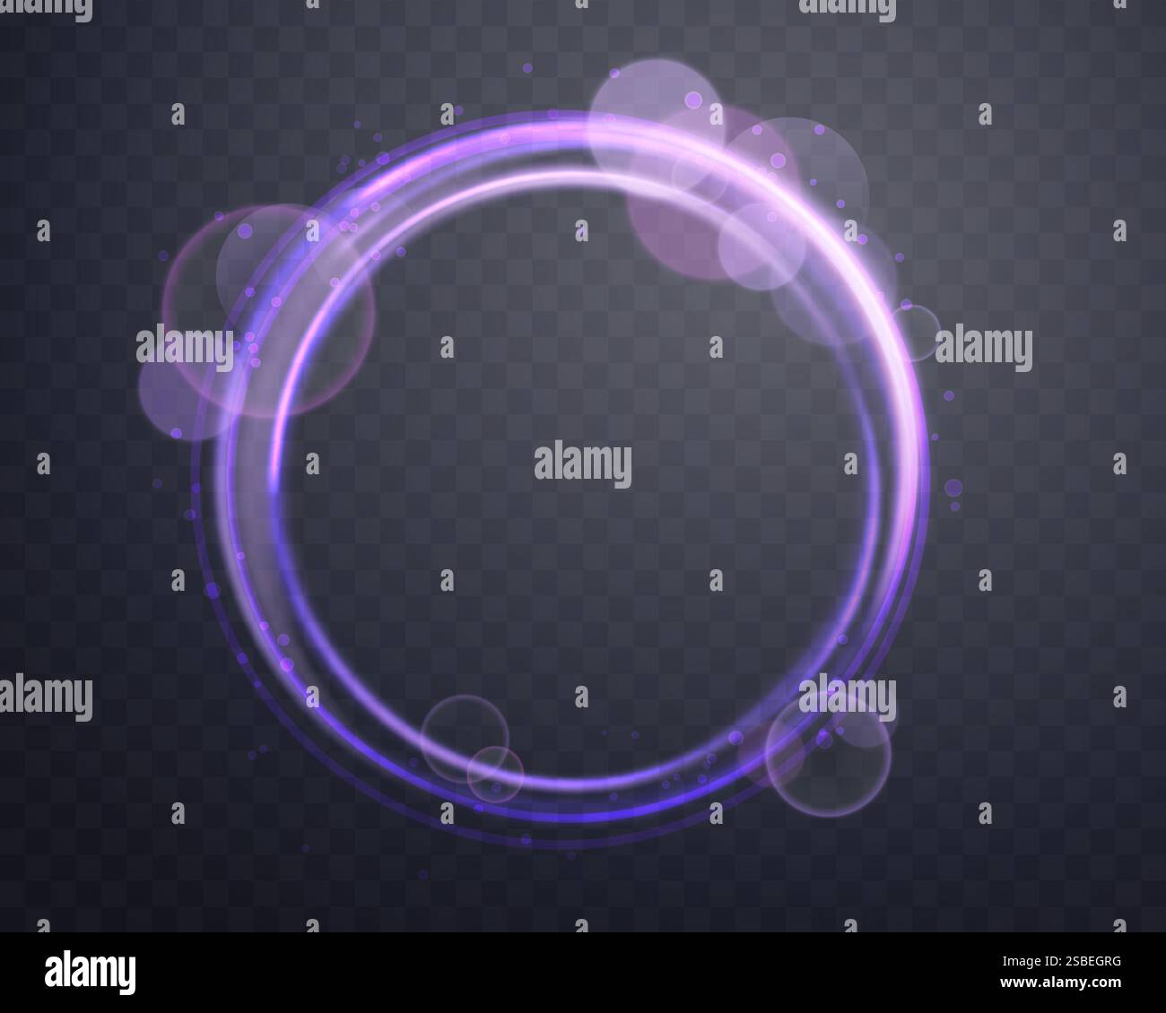 Glowing purple magic ring. Neon realistic energy flare halo ring ...